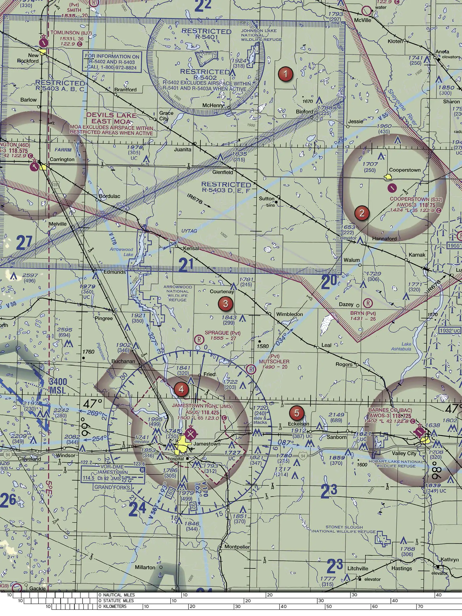 (Refer to figure 26, area 5.) The airspace overlying and within 5 miles ...